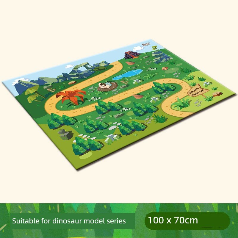 Игровой коврик с динозаврами, нетканый материал, 100x70 см, детский напольный коврик для дома с тематикой динозавров
