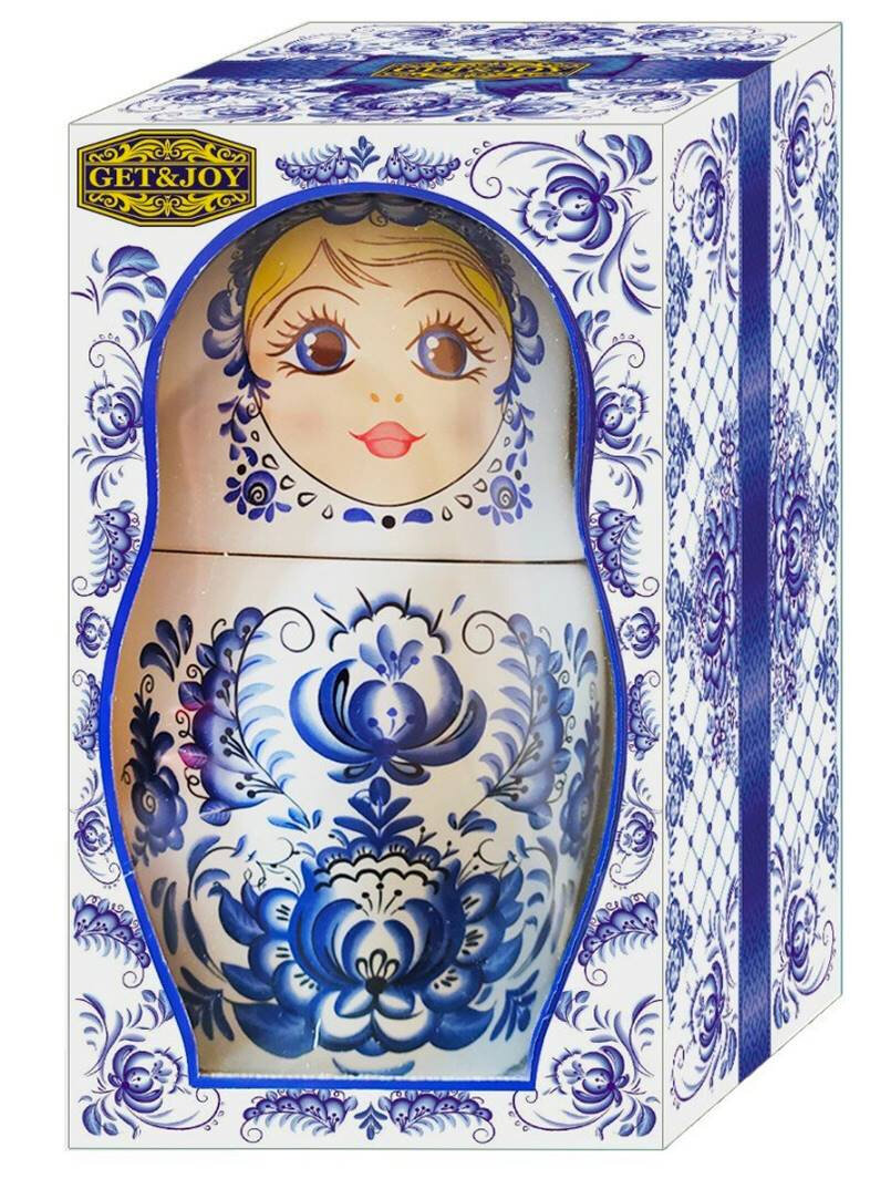 GET&JOY Чайница керамическая Матрешка, белая, 550 мл