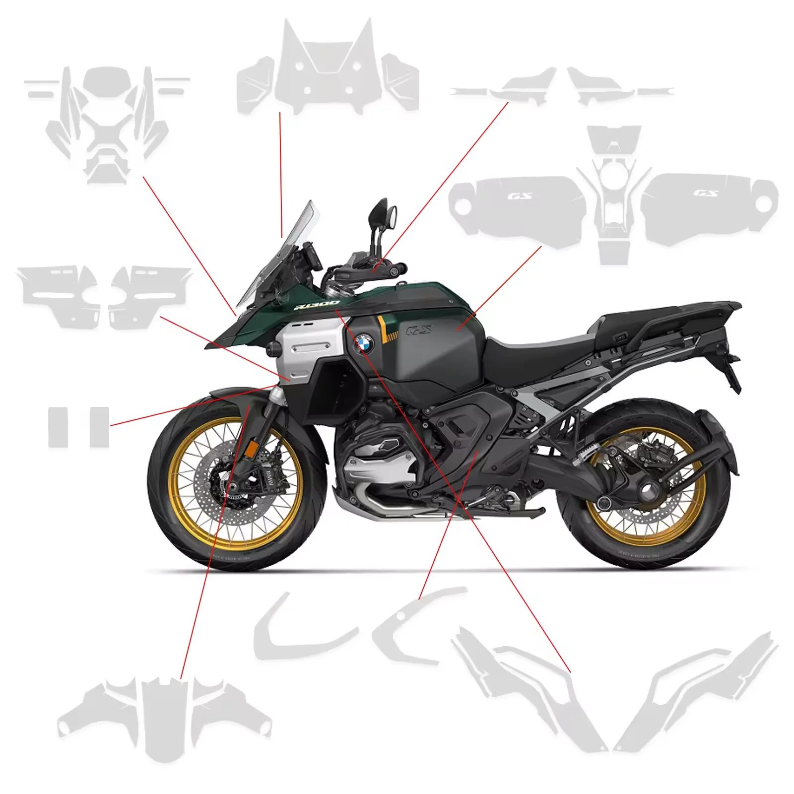 Для BMW R1300GSA ADV 2025 мотоциклетная PPF полная защитная пленка для краски R1300GS AII 1