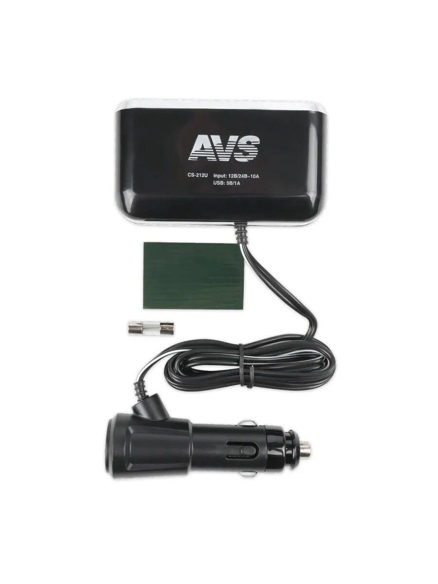Прикуриватель 2 гнезда 12/24 В USB светодиодная подсв CS212U
