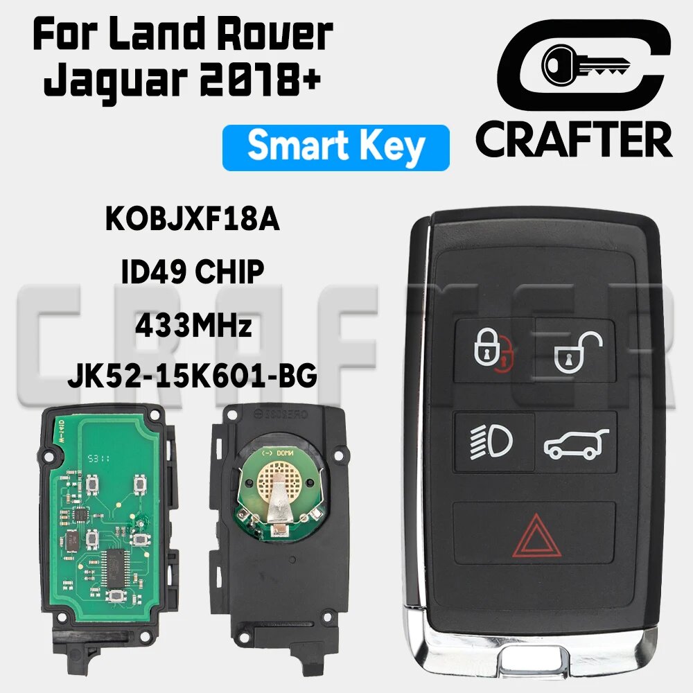 Ключ Crafters KOBJXF18A ID 49 315/433 МГц JLR Ключ смарт-карты для Land Rover Jaguar 2018 + 433 MHx