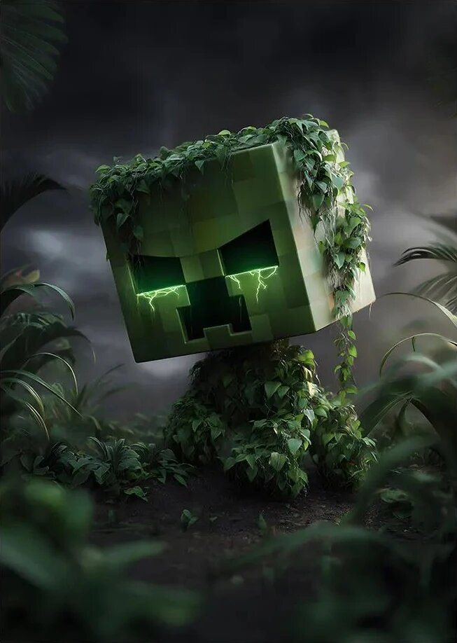 Постер Minecraft, изумрудный, 20x30 см, без рамки