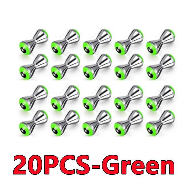Латунные рыбьи глаза в форме гантели для вязания мух L-4.8mm, 20PCS-Green