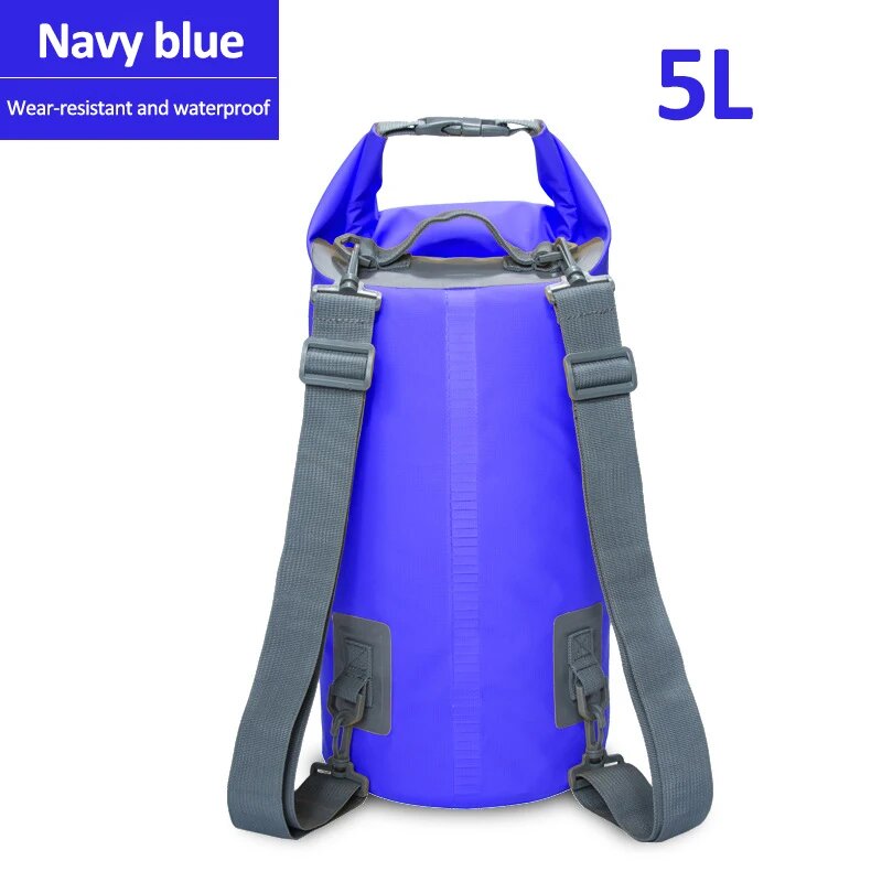 Водонепроницаемый сухой мешок ПВХ 5Л/15Л/30Л Синий, 5L-Navy Blue