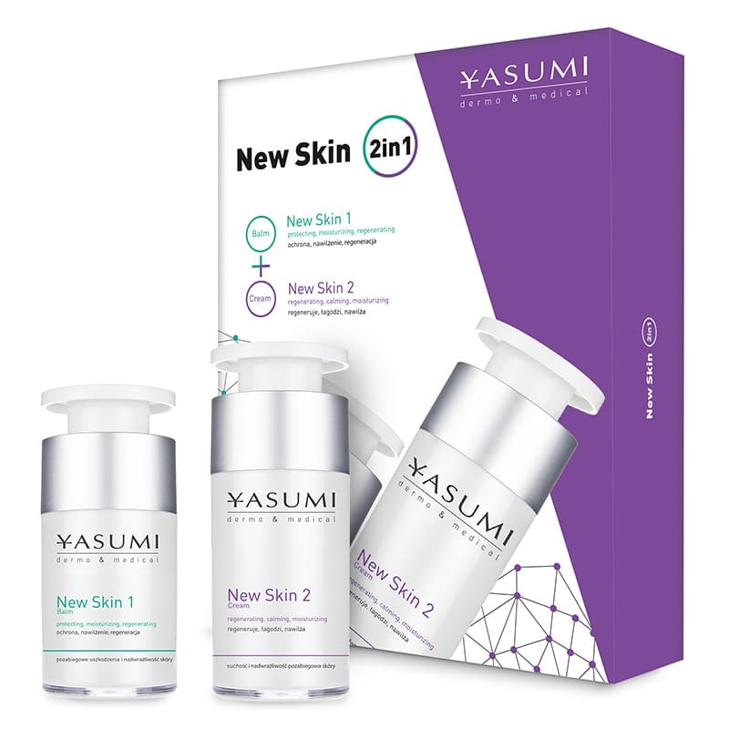 Набор уходовой косметики Yasumi New Skin 2 in 1 специализированный бальзам после процедур 15 мл + восстанавливающий крем 15.30 мл