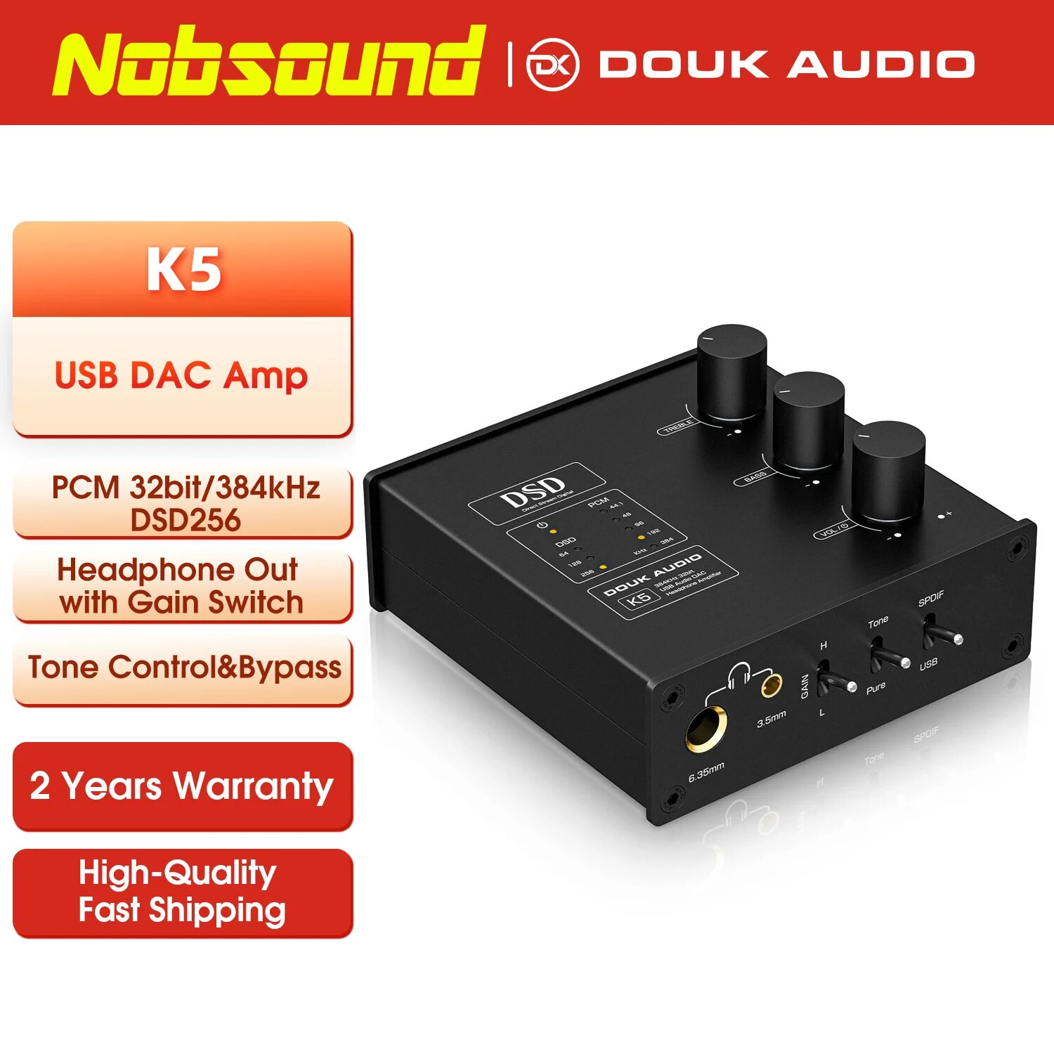 Nobsound K5 USB ЦАП Усилитель для наушников