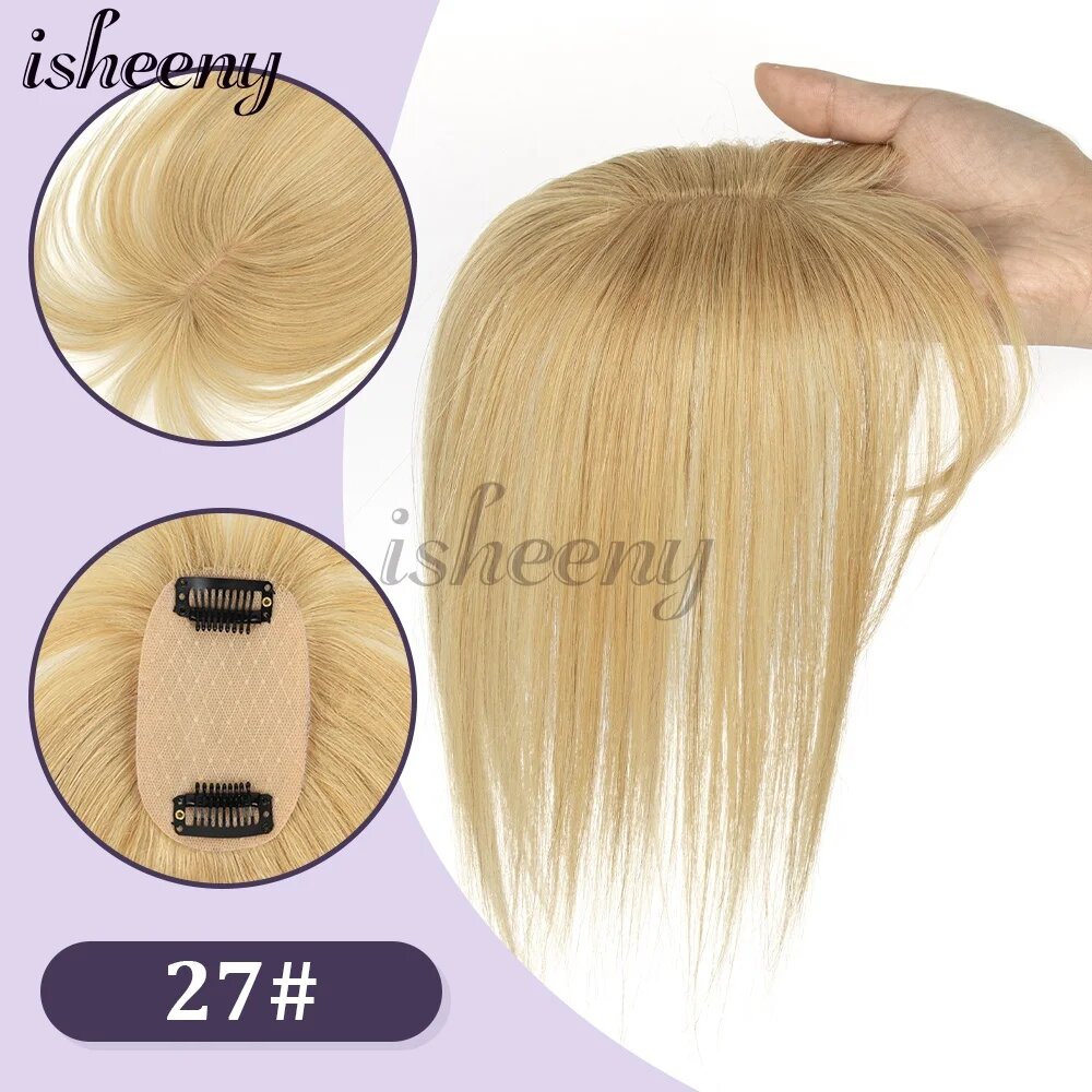 Натуральные волосы Isheeny, накладка 5x9 см, прямые Honey Blonde 27, 10 inches 25cm