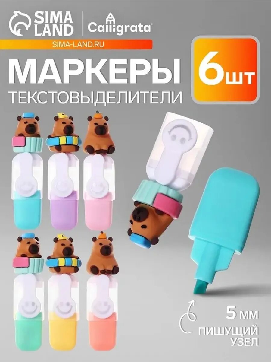 Маркеры текстовыделители в ярком пенале