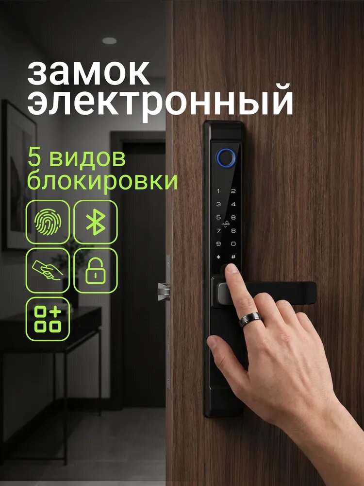 Умный кодовый замок на дверь с отпечатком 208 TUYA