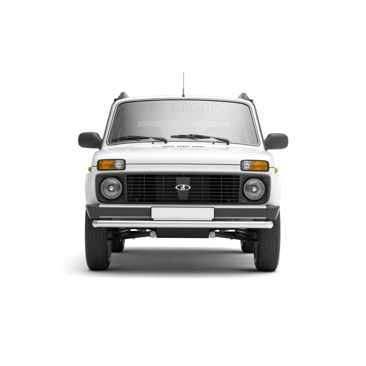 Защита переднего бампера одинарная Нива 2121 (для Лада 4x4) 63мм, нержавеющая сталь