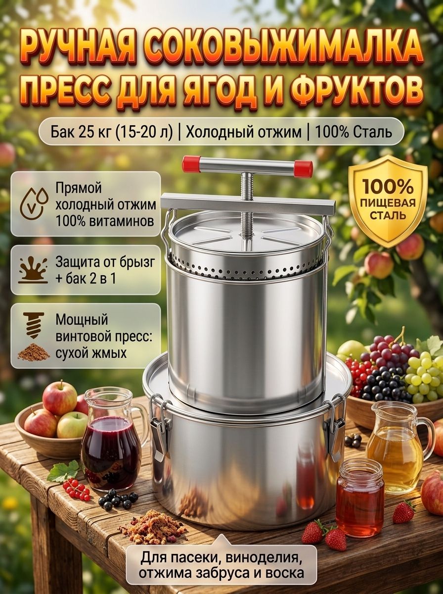 Дальний элегантный Пресс для цитрусовых, 25 л, 1 шт Профессиональная соковыжималка пресс 2 в 1