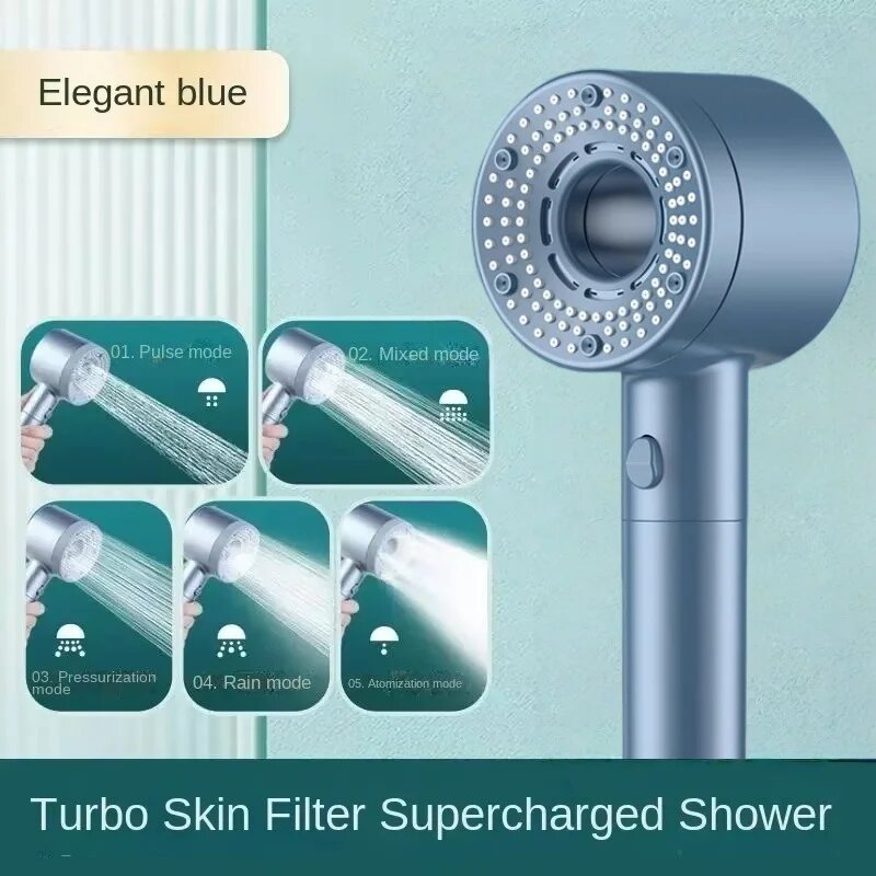 Душевая лейка 5 режимов хромированная Elegant Blue
