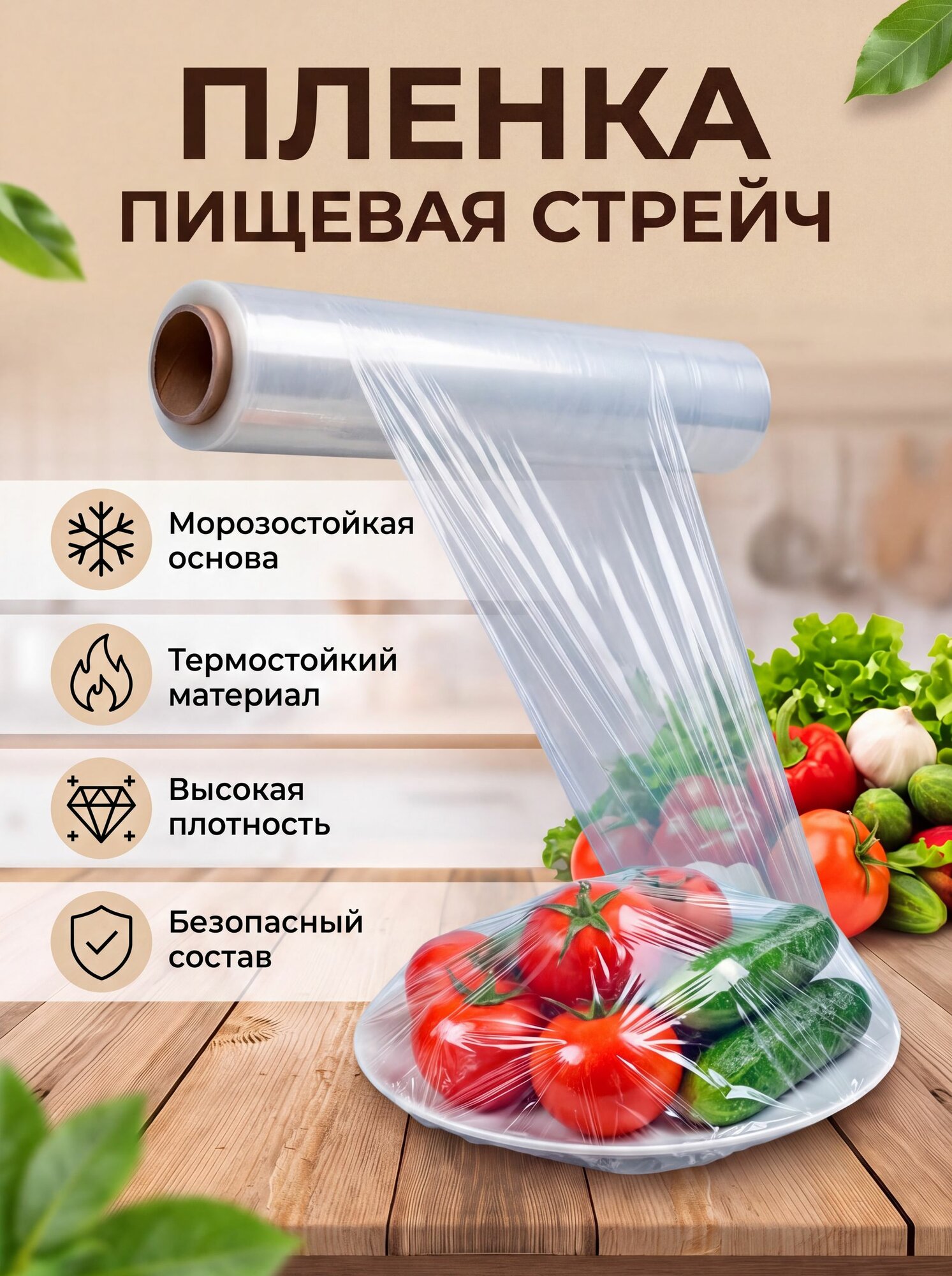Партийная Пленка пищевая 400 м х 30 см, 12 мкм, 1 шт