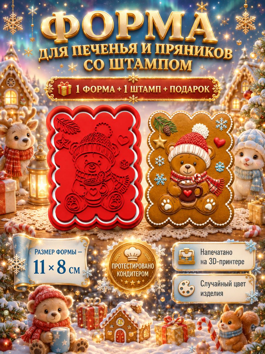 Формочка для выпечки печенья и пряников открытка