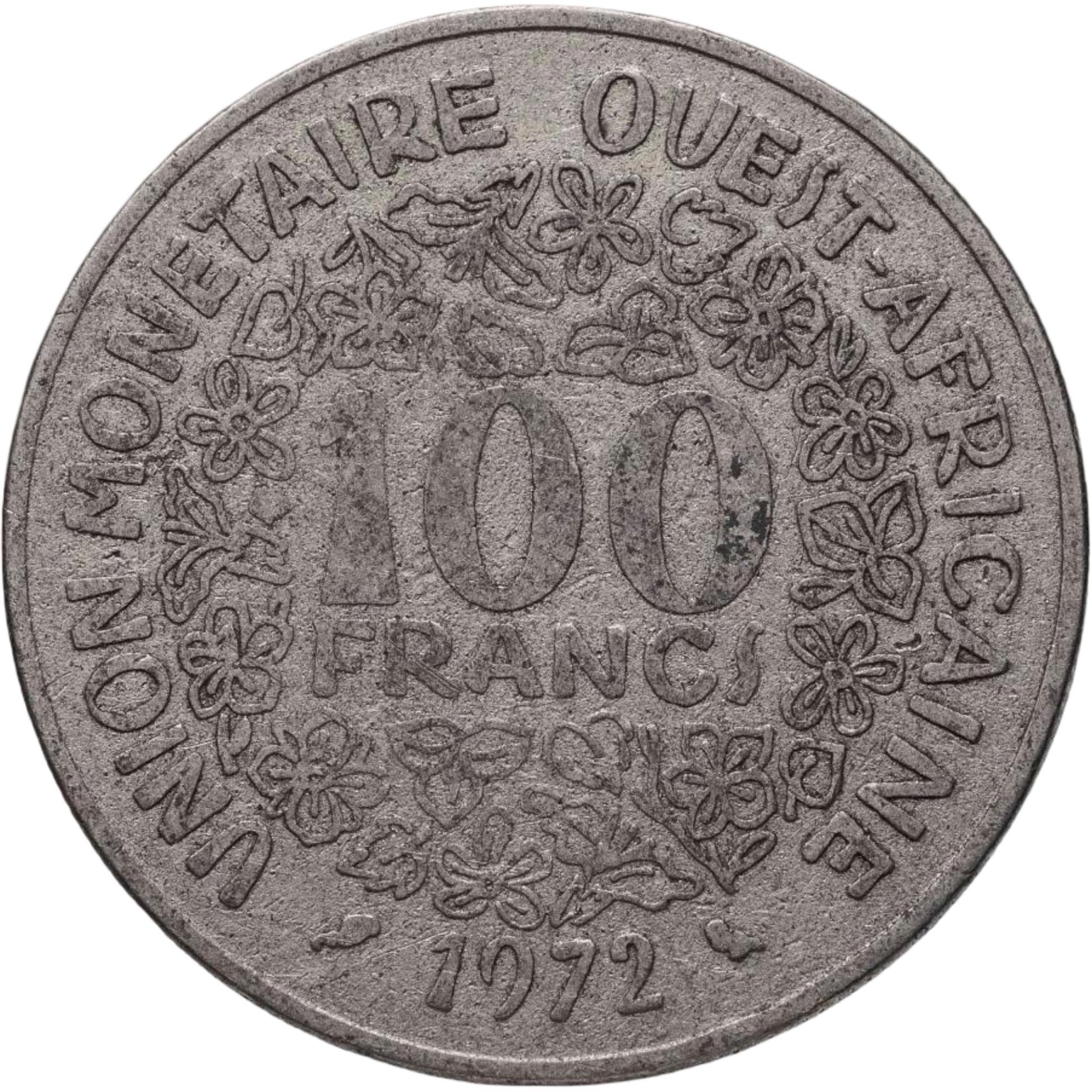 Западная Африка BCEAO 100 франков francs 1972, Никель, в сохранности VF