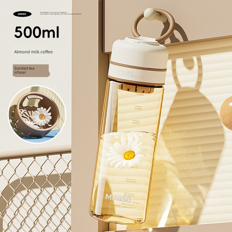 Чайная кружка Miniso из PPSU для женщин, стильный дизайн, большая емкость, для студентов, термостойкая, пластиковая