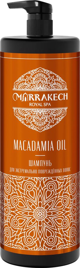 Шампунь для волос MARRAKECH ROYAL SPA Macadamia Oil, для экстремально поврежденных, 1000мл, (2 шт)