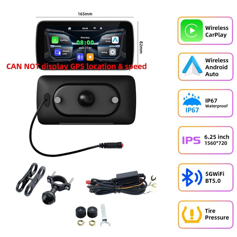 Мото мультимедиа EKIY M5A 6.25" CarPlay Android Auto IP67