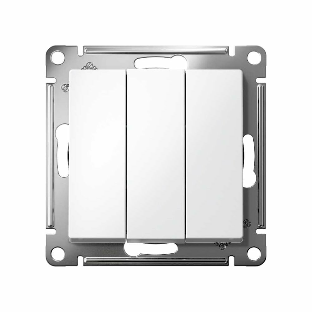 Механизм выключателя 3-клавишный Systeme Electric (Schneider Electric) ATLAS DESIGN, сх.1+1+1, 10 АХ, белый, арт. ATN000131