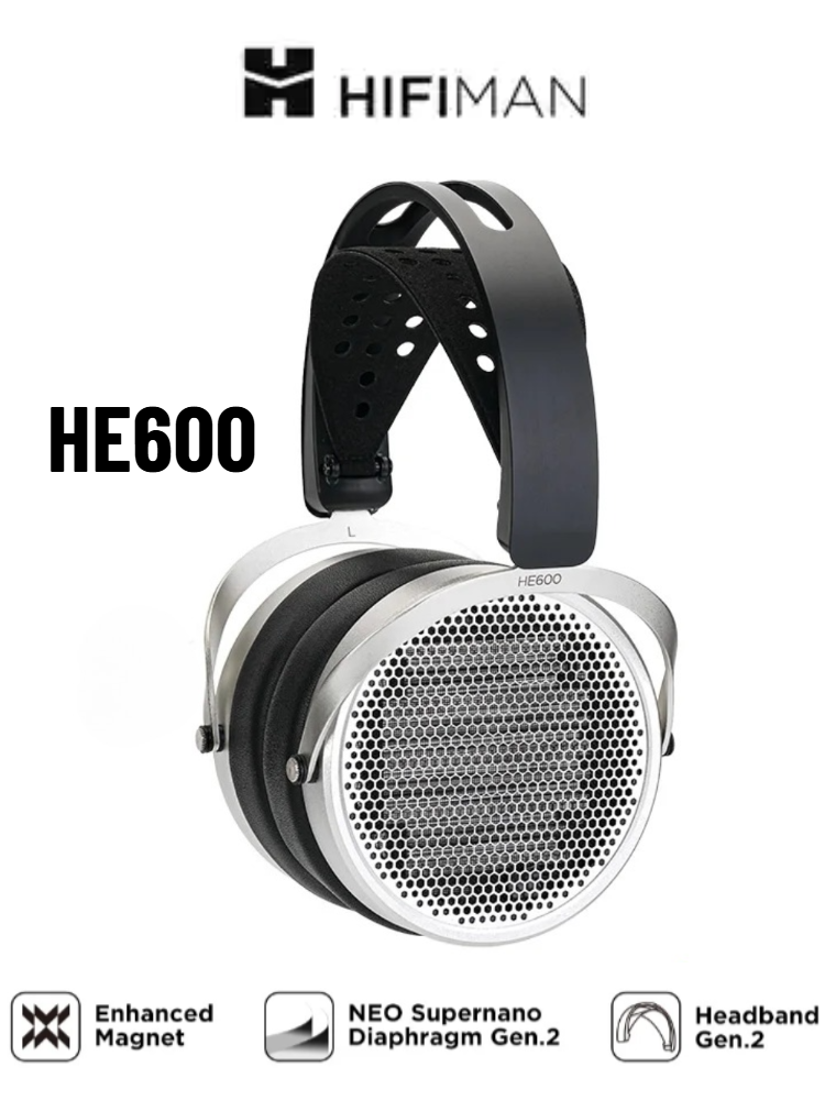 HIFIMAN HE600 Полноразмерные наушники-вкладыши с усиленным магнитом и проводной плоской диафрагмой для аудиофилов