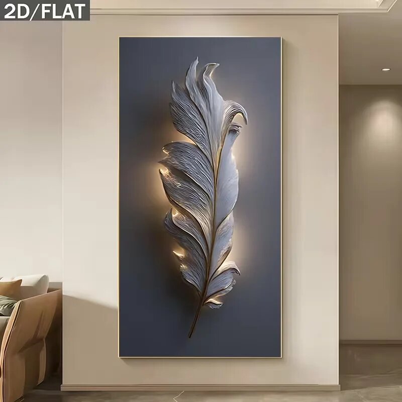 Настенный декор 2D Flat Золотое перо 50x100CM