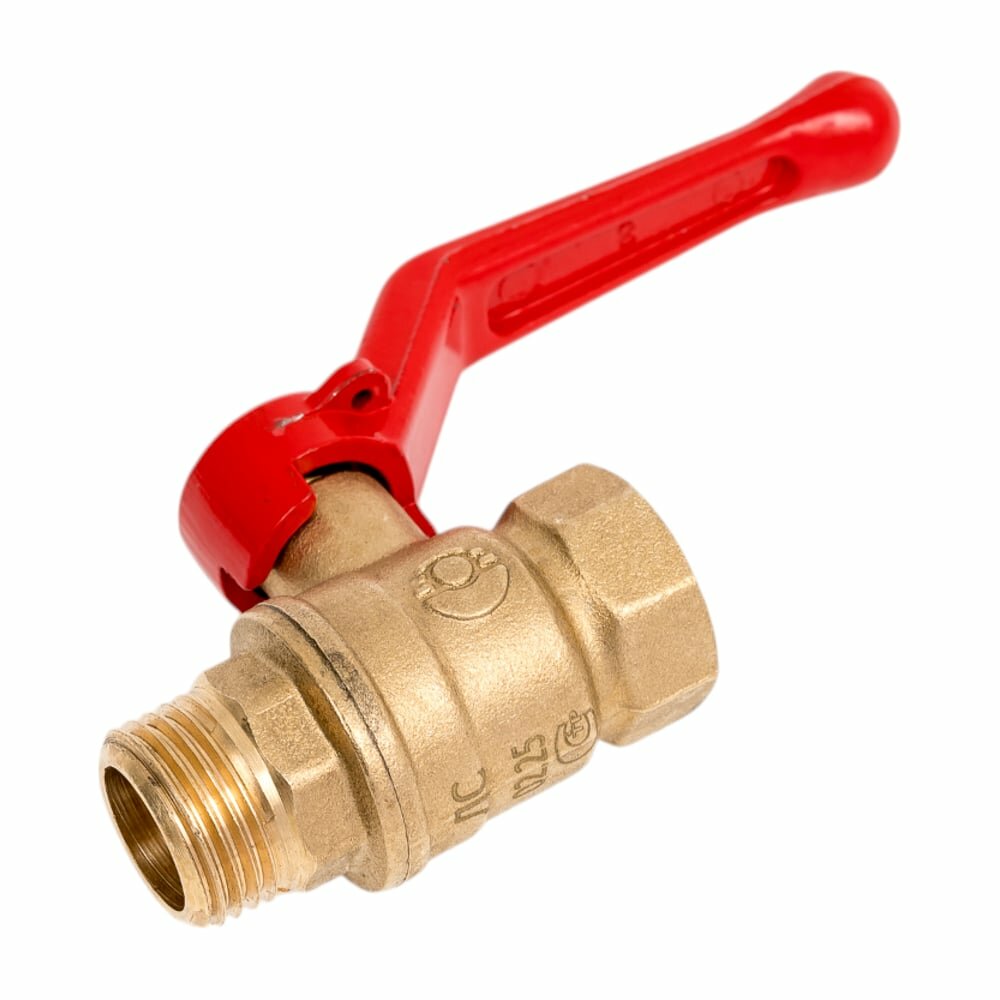 Кран шаровой Valfex N/P59 бирка для воды, 1/2" ВР/НР, ручка рычаг, латунный 11Б27фт1М VF.215. LR1.012. N/P59. Bir — фото 1