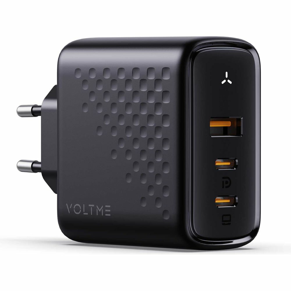 СЗУ VOLTME Revo 100CCA V1 USB-C+USB-С+USB-A, GaN, 100W, PD3.0, QC4.0+, черный V2025V1