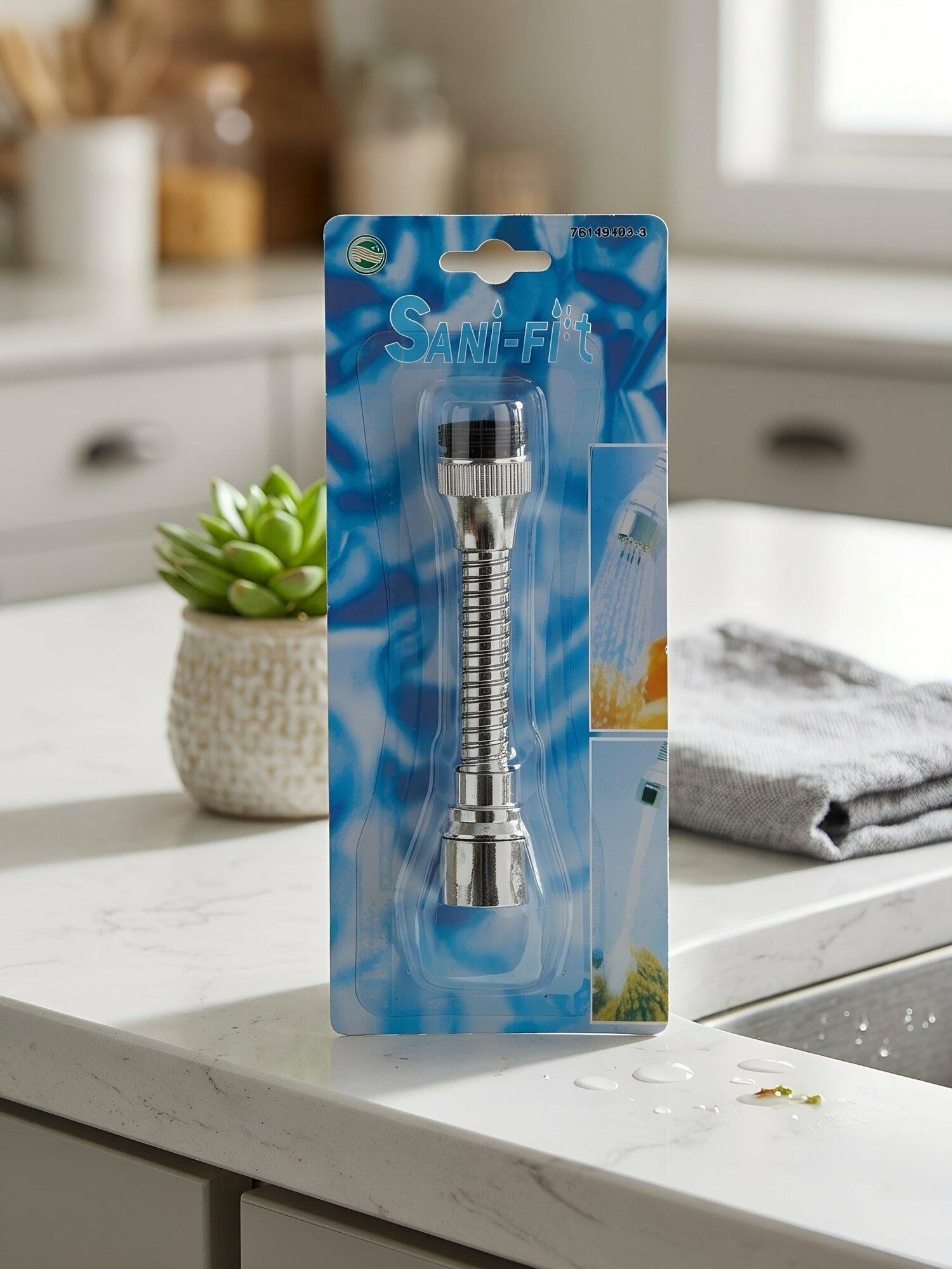 Аэратор для смесителя ComfortFactor 51003-10, металлический с гибким шлангом, серебристый, для кухни и ванной комнаты