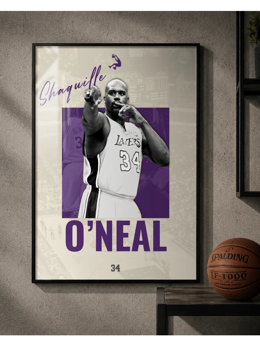 Постер NBA Oneal A3 42X29.7см Глянцевая Шакил Онил