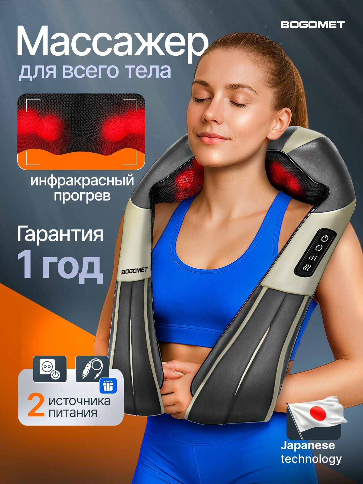 Массажер на проводе для шеи и плеч BOGOMET NeckBliss