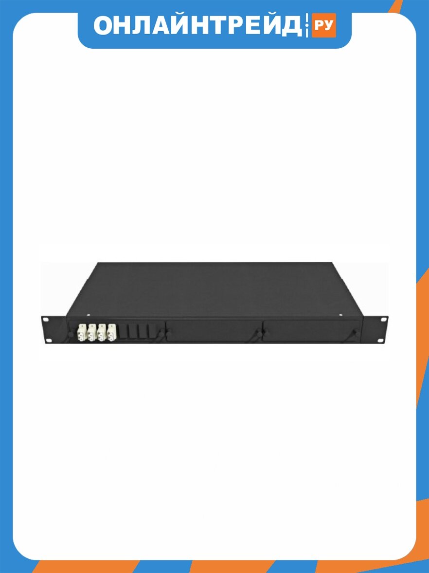 Кросс оптический стоечный Toplan 19", 8 LC/UPC адаптеров, многомодовый, 1U, черный, укомплектованный, КРС-Top-1U-08LC/U-OM3-BK