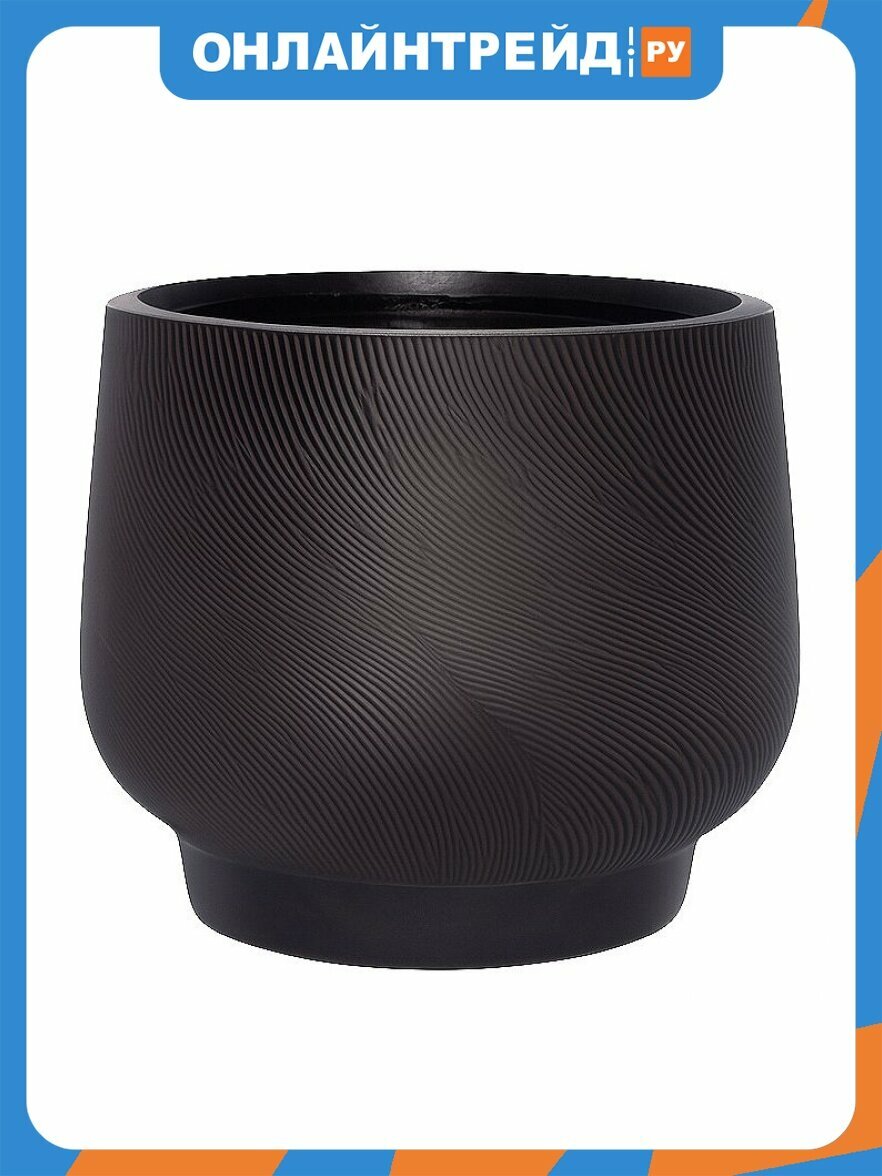 Кашпо Idealist Lite Idealist Лира, черное, Д24 В21 см (LIR24-BLK)
