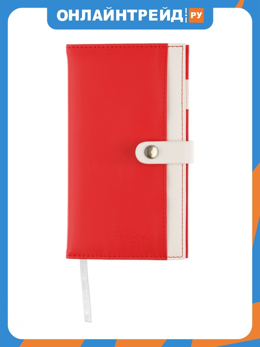 Записная книжка Pierre Cardin красная, 10,5 х 18,5 см