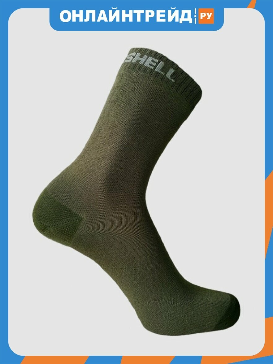Носки водонепроницаемые Dexshell Ultra Thin Crew L (43-46), оливковый зеленый