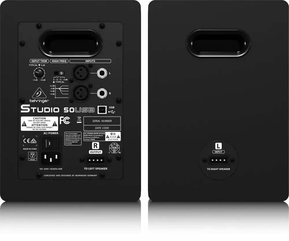 Активные студийные мониторы Behringer Studio 50USB — фото 1