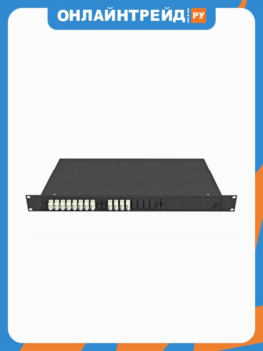 Кросс оптический Toplan , стоечный 19", 24 LC/UPC адаптера, MM, 1U, черный, укомплектованный (КРС-Top-1U-24LC/U-OM2-BK)