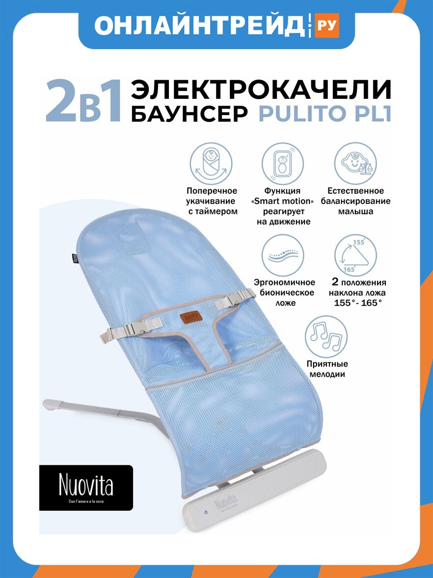 Шезлонг Nuovita Pulito PL1, Azzurro/Лазурный