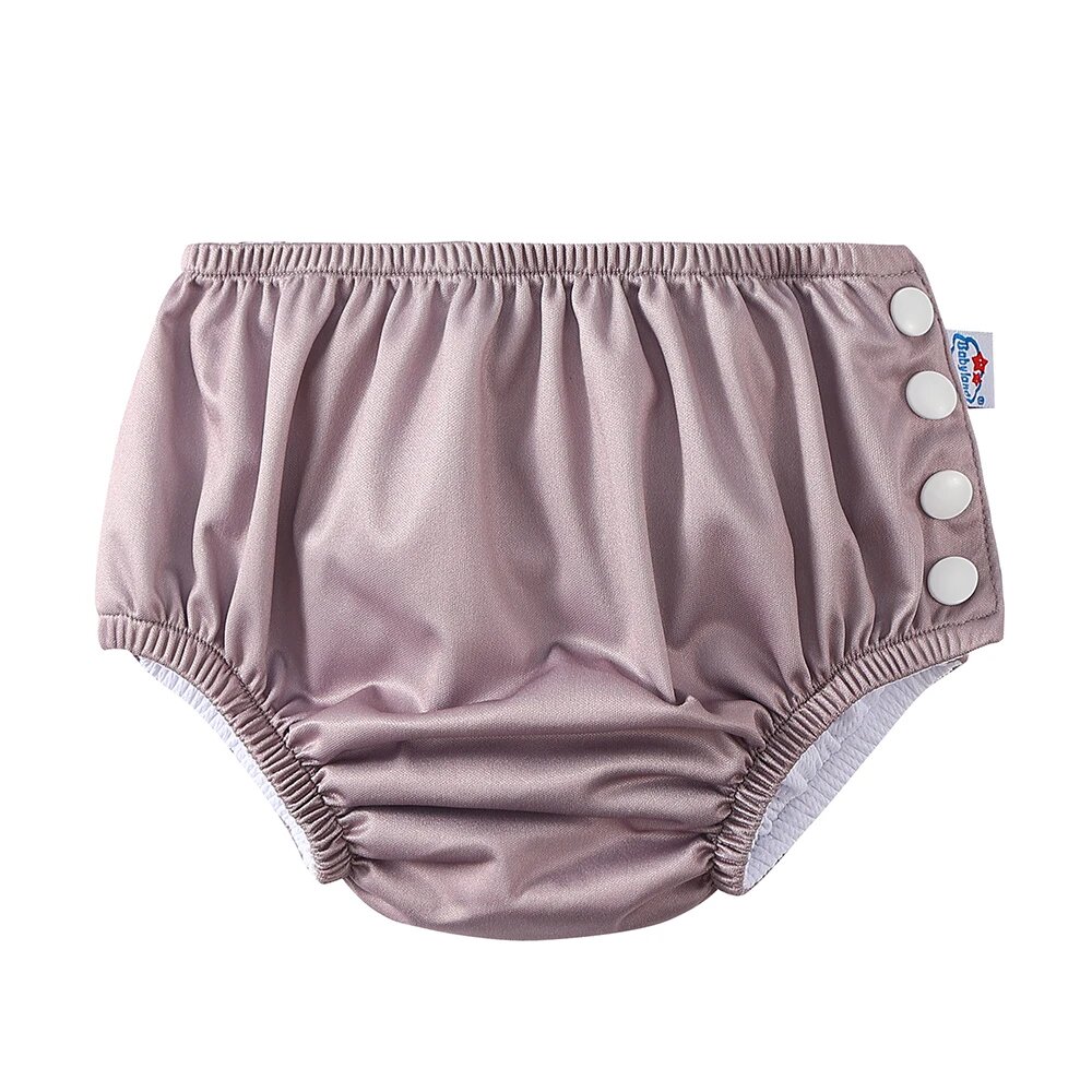 Тканевые плавательные подгузники Babyland, Grayish Pink, Белый