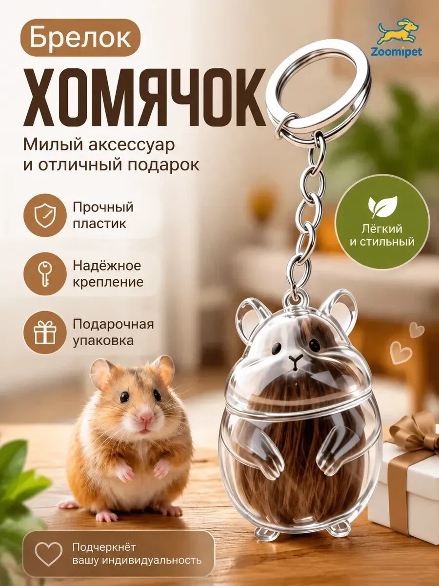 Брелок для шерсти хомяка