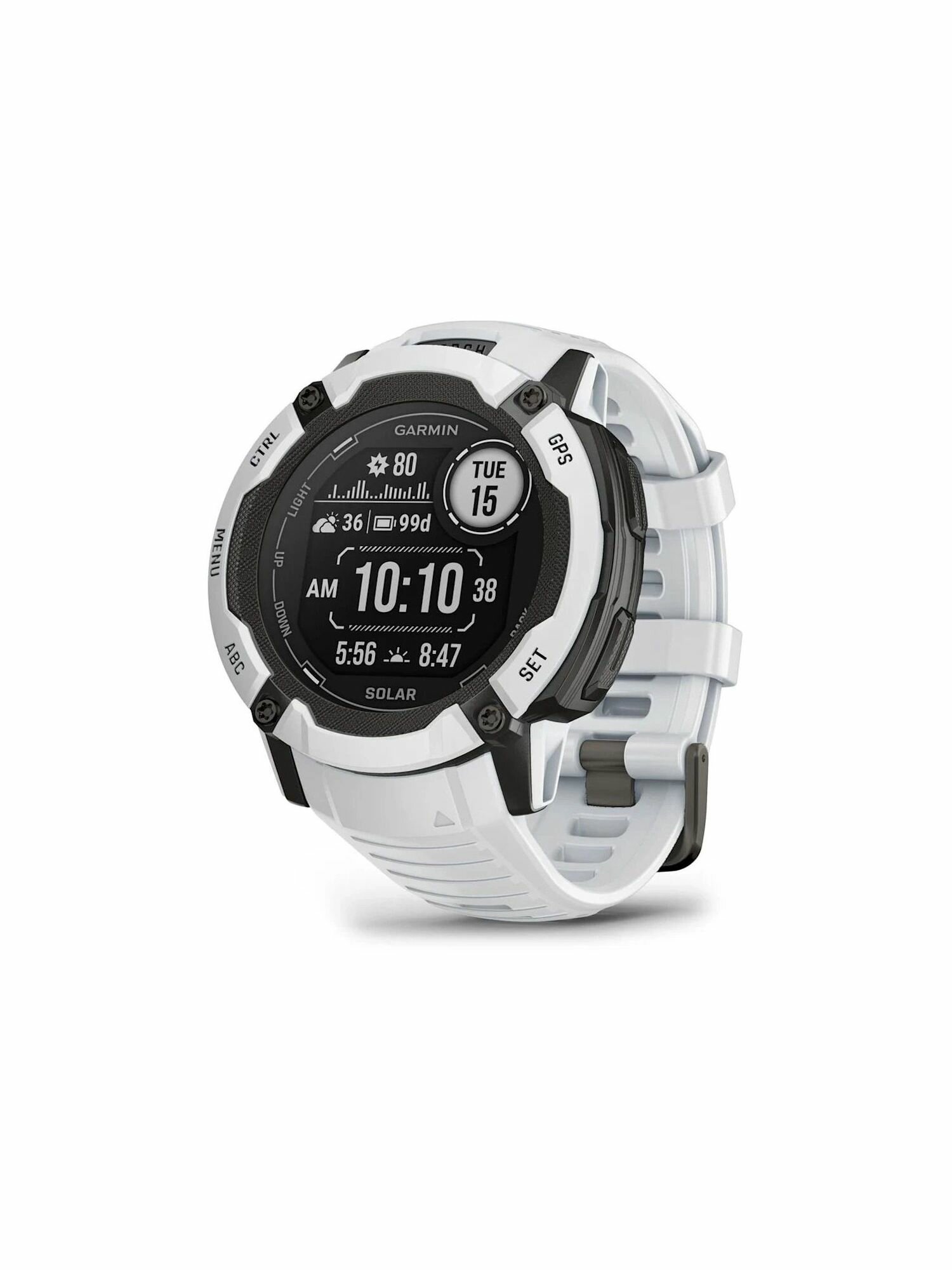 Смарт-часы Garmin Instinct 2X Solar, 50мм, 1", белый/черный 010-02805-04