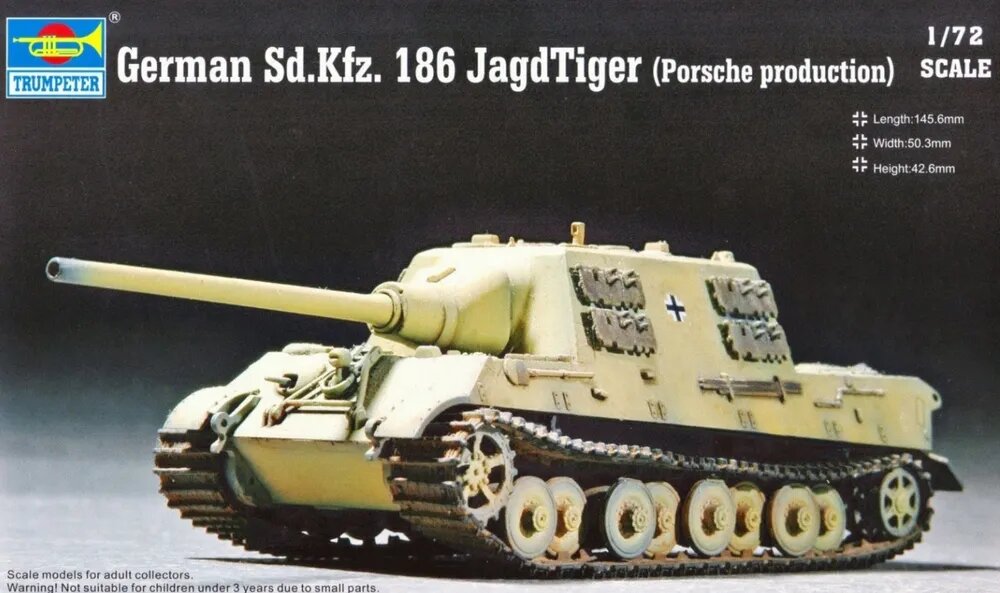 Trumpeter 1/72 07273 Немецкий Sd. Kfz.186 Jagdtiger (Porsche production) сборная модель танка