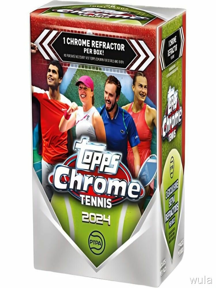 Карты Topps Chrome Tennis 2024, 1 хромовый рефрактор, 4 игрока, 2024, для коллекционеров