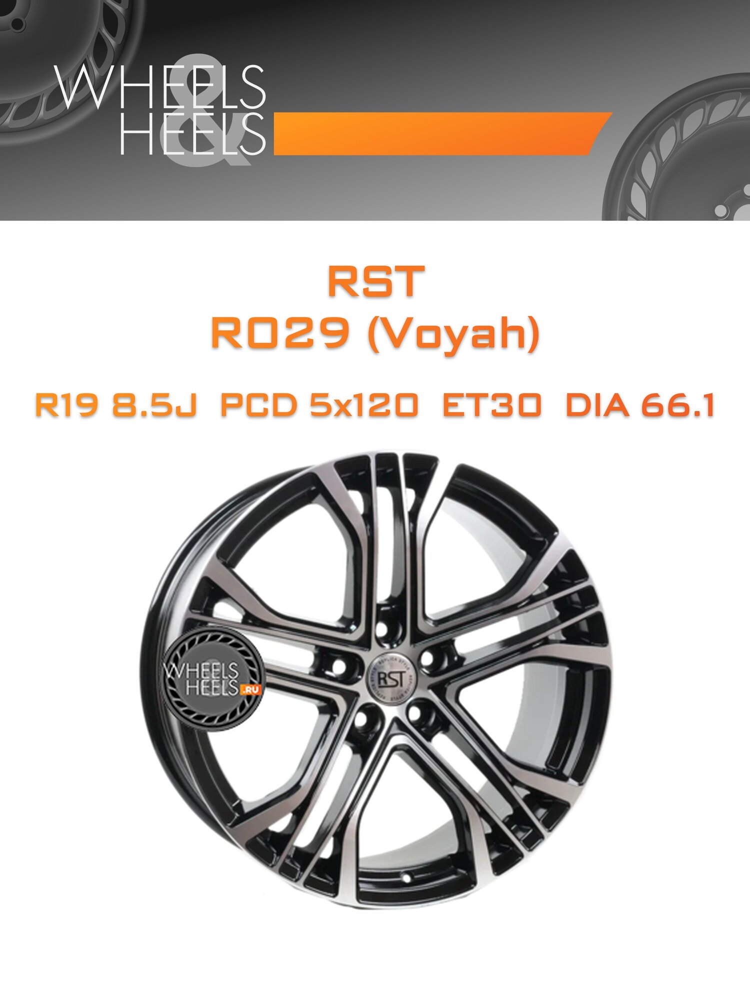 Диск автомобильный литой RST R029 (Voyah) 19x8.5 5x120 et30 dia66.1 BD