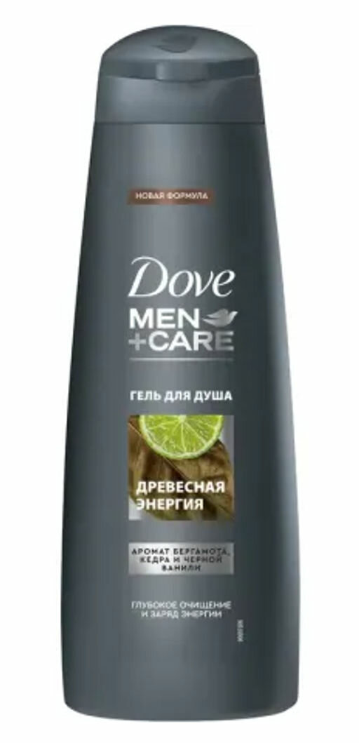 Гель для душа Дав "Men+Care", древесный аромат, для всех типов кожи, без сульфатов, 380 мл
