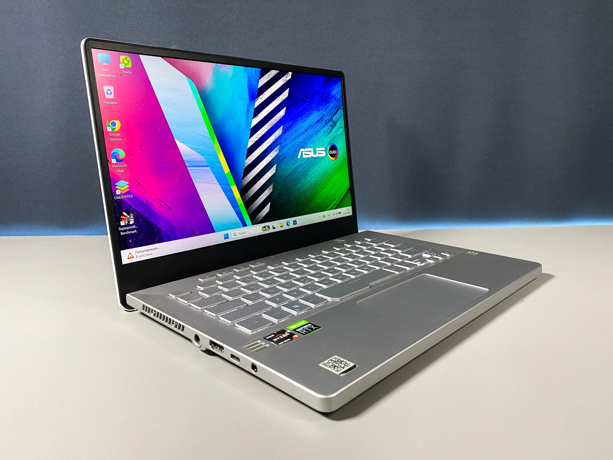 Игровой Ноутбук Asus Rog Zepherys 14"2K120Hz/AMD Ryzen 9 5900HS 8/16*3.00-4.50GHz/RTX3060/16Gb/SSD512Gb