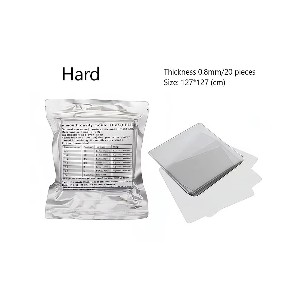 Вакуумформовочные листы Dentst для ортодонтических пластинок 0.8mm Hard 20Pcs