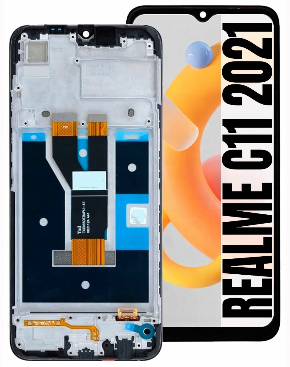 Дисплей для Realme C11 (RMX2185) в рамке (черный) премиум
