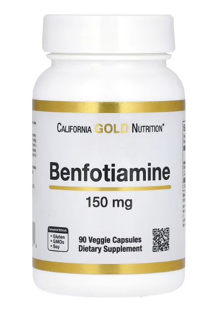 California Gold Nutrition, бенфотиамин с L-лейцином, 150 мг, 90 растительных капсул