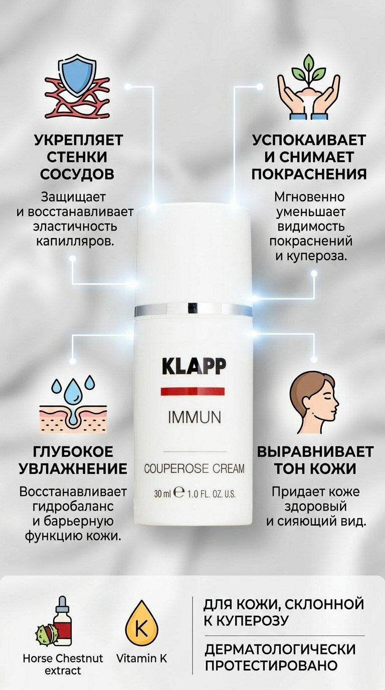 Klapp Immun Couperose Крем для лица Антикупероз 30 мл.