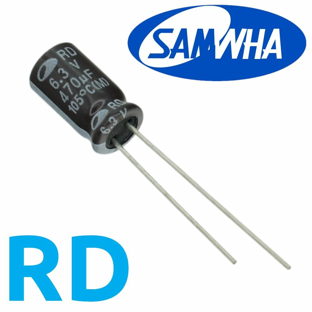 470мкФ 6,3В / RD / 6,3x11 / 105 С / конденсатор электролитический (20шт)